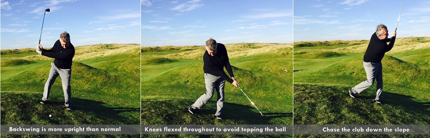 How to play shots from sloping lies - Dunes Golf Centre - Fraserburgh